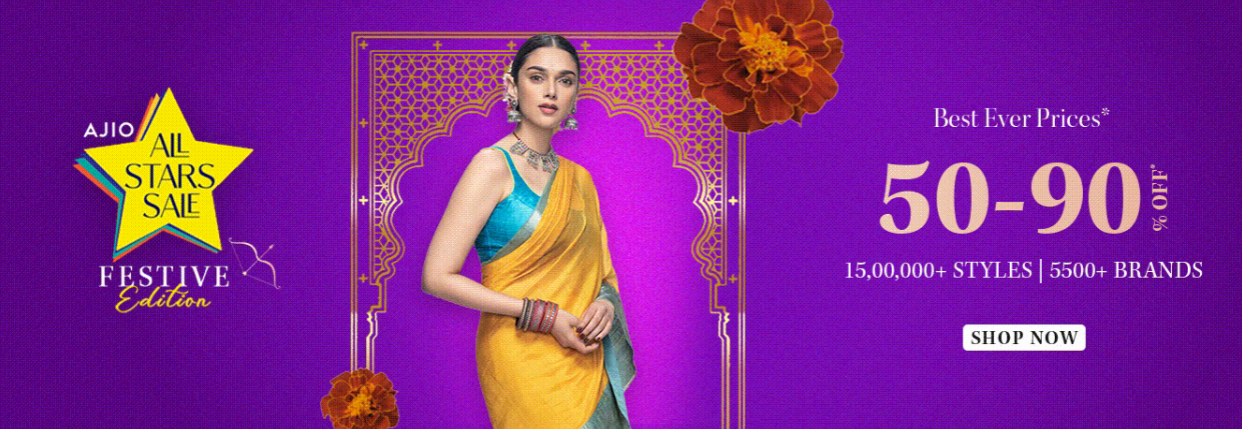AJIO All Stars Sale 2025: Flat 50-90% OFF AJIO Offers