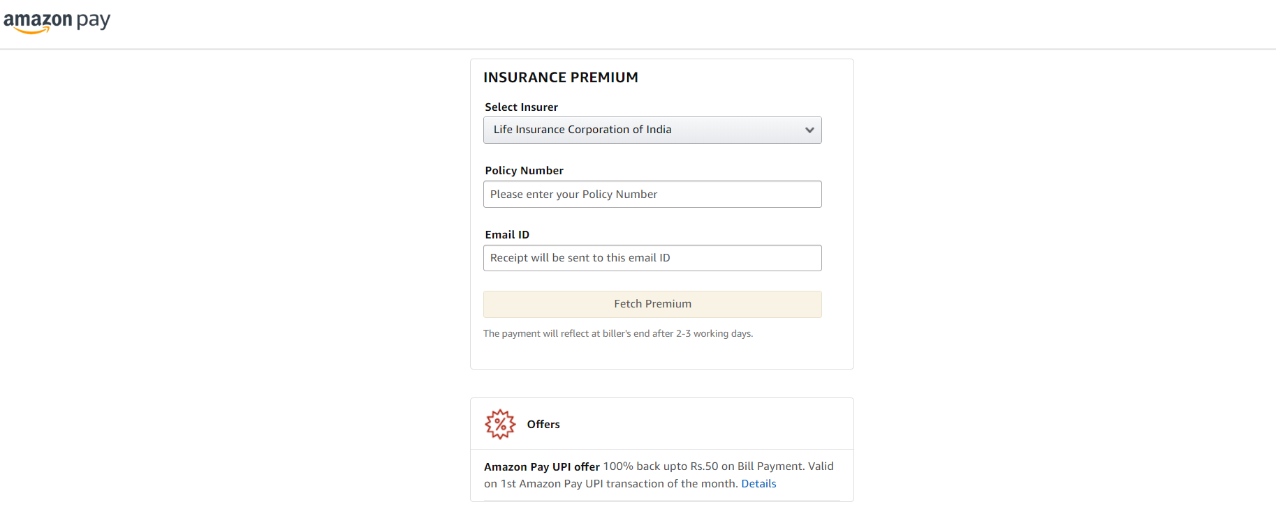 Amazon LIC Bill Payment Offer | Get Unlimited Cashback on Insurance Payment